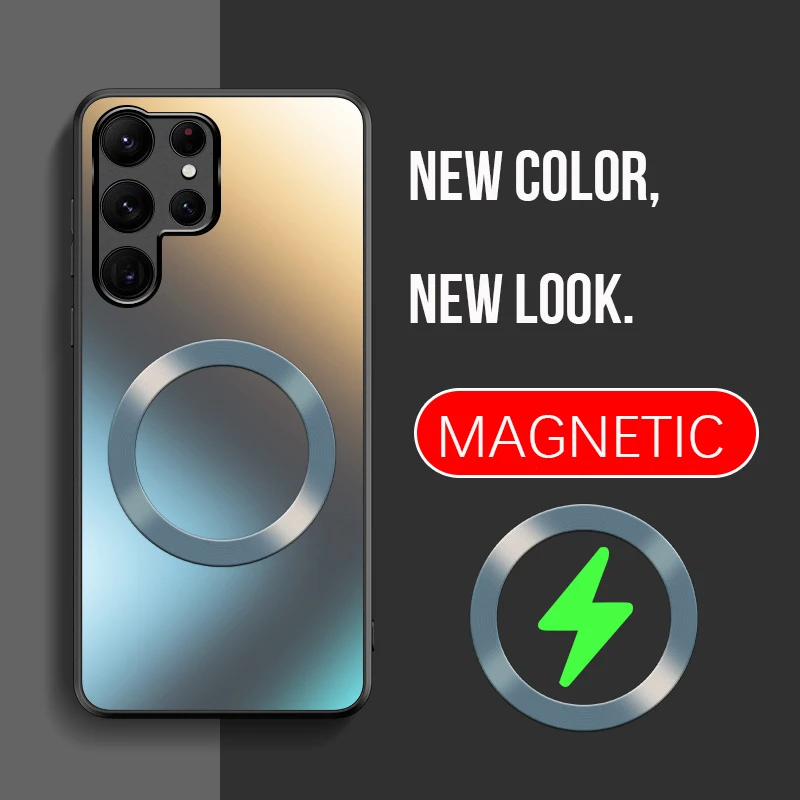 Capa-r-gida-de-silicone-para-Samsung-Galaxy-S24Ultra-telefone-fosco-capas-de-carregamento-magn ...