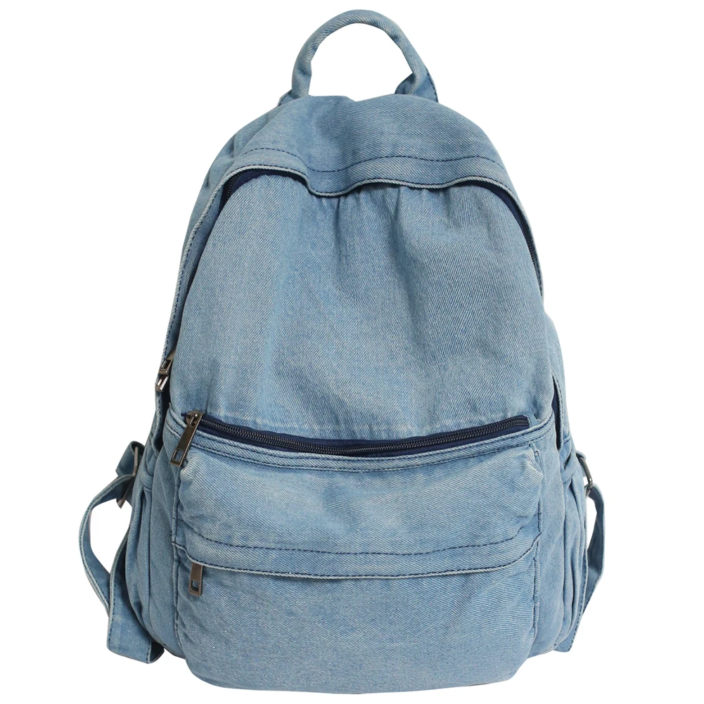 Denim-Travel-Daypack-Solid-Students-Retro-Backpack-Large-Capacity ...