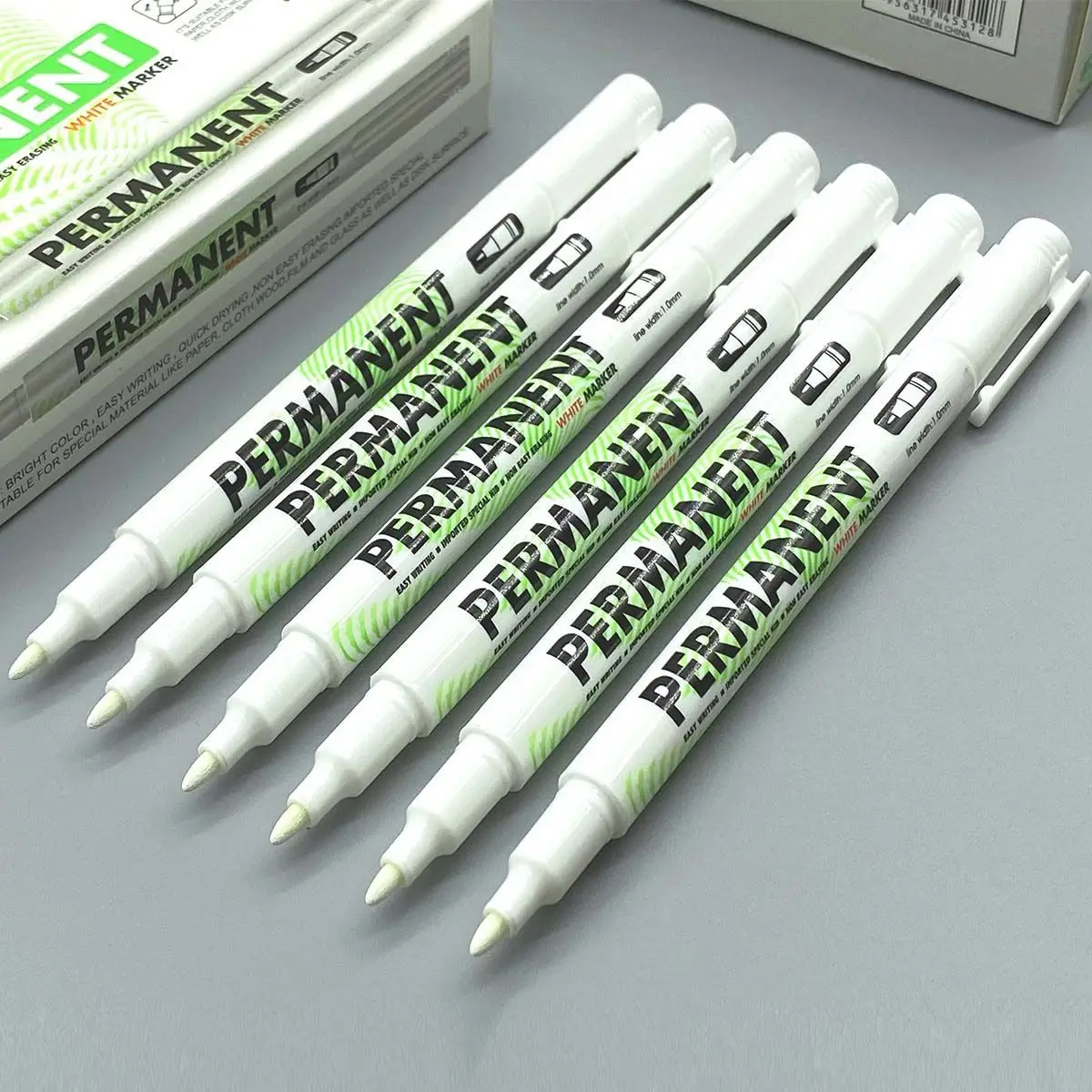 8pcs-White-Marker-Pen-1-0mm-Oily-Waterproof-Plastic-Gel-Pen-Writing ...