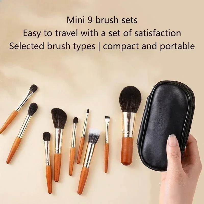 Juego-de-Mini-brochas-de-maquillaje-de-9-piezas-Kit-de-pinceles-cosm ...