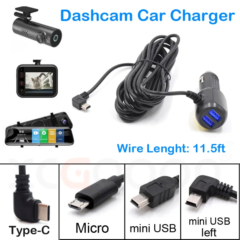 DVR-Charging-Cable-Dash-Cam-Car-Charger-Mini-USB-Micro-USB-Type-C-USB ...