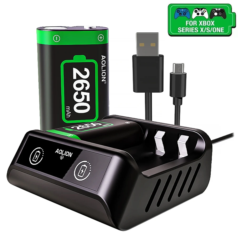 Aolion-2-x2650mAh-Rechargeable-Battery-For-Xbox-Series-X-S-Xbox-One-S-X ...