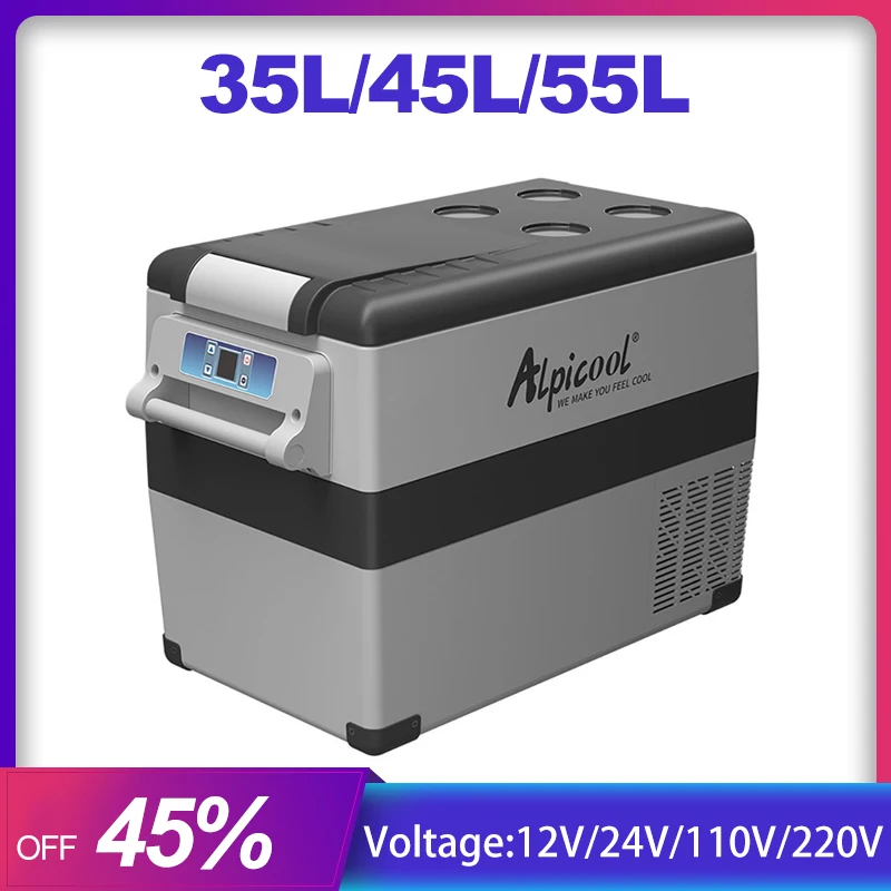 35/45/55l Alpicool Car Refrigerator 110/220v Compressor Portable ...