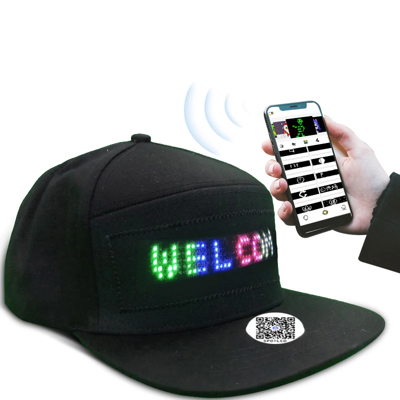 APP-Programmable-LED-Message-Hats-Luminous-Sports-Party-Cap-Led ...