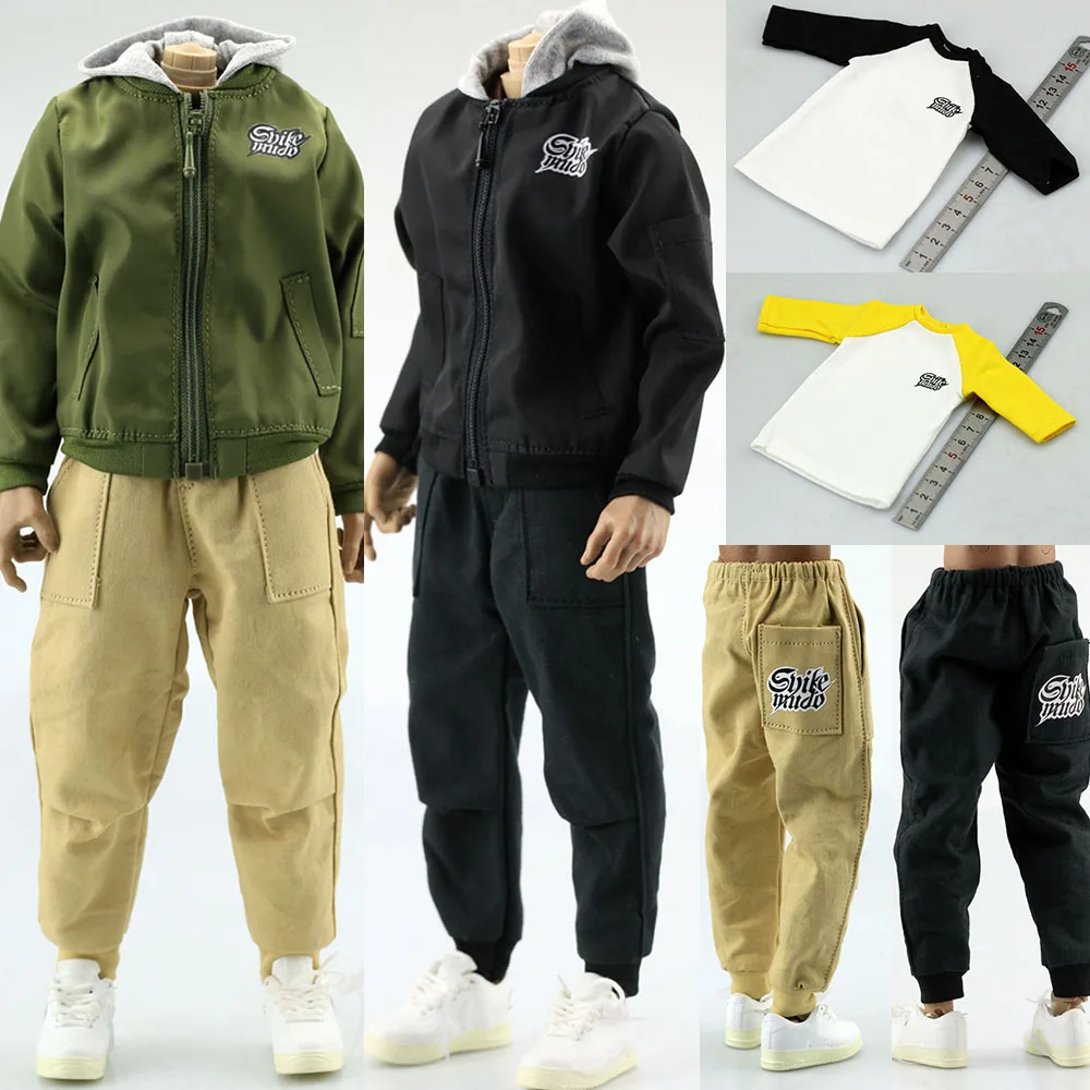 1-6-Scale-Male-Casual-Loose-Hooded-Jacket-Overalls-Sweatpants-Splicing ...
