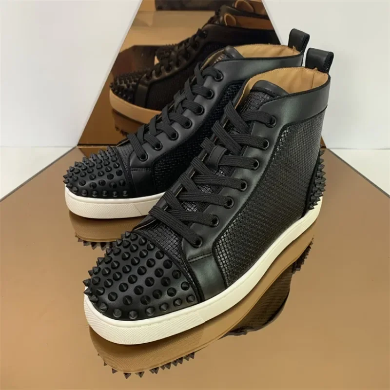Men-s-Shoes-Rivet-Shoes-Designer-Luxury-Shoes-Breathable-Woven-High-top ...