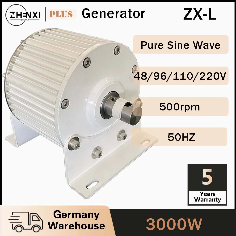 ZHENXI 3KW Generator 48V 96V Low Speeds 3 Phase Gearless Permanent Magnet Alternators Use For ...