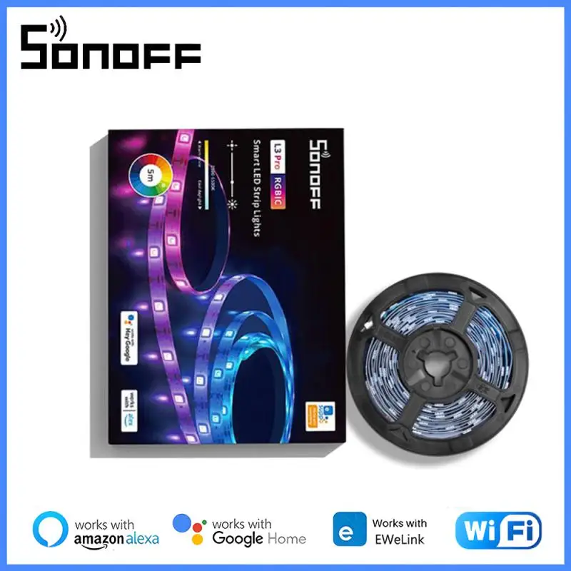 SONOFF-L3-Pro-5M-RGBIC-Wifi-Smart-LED-Strip-Lights-16-4Ft-Wireless ...