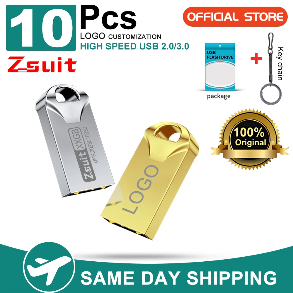 Zsuit-10-Uds-Unidad-Flash-USB-de-Metal-resistente-al-agua-64GB-Pendrive ...