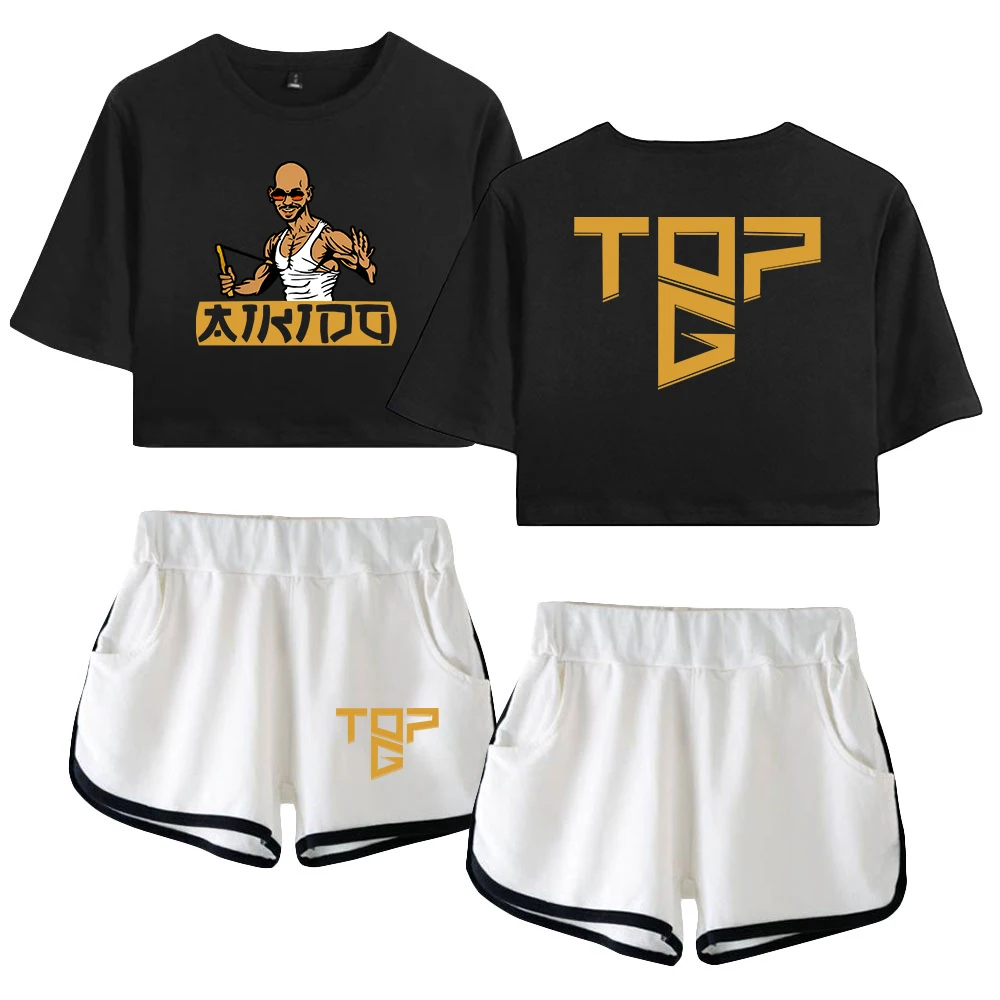 Andrew-Tate-Top-G-Merch-Printed-Two-Piece-Set-Short-Sleeve-Cropped-Top ...