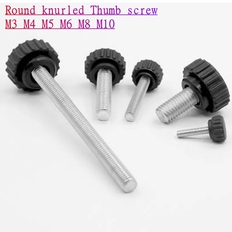 2-5-10pcs-lot-M3-M4-M5-M6-M8-M10-knurled-Nylon-Round-Plastic-Head ...