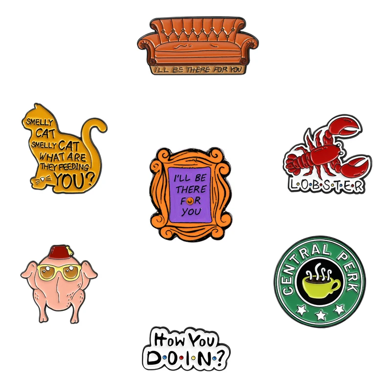 Friends-How-You-Doin-Enamel-Pin-Custom-Smelly-Cat-Sofa-Lobster-Turkey ...