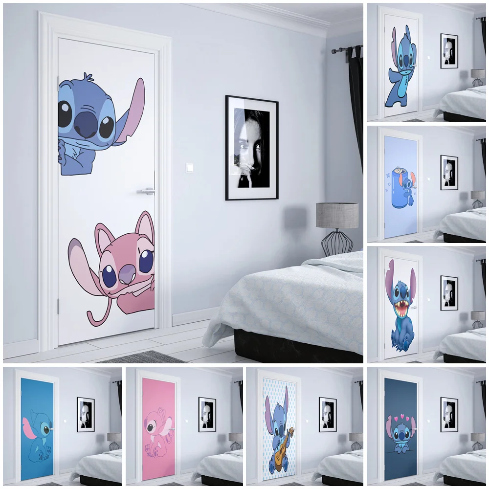 Disney-pegatina-de-Lilo-Stitch-para-puerta-de-cuarto-de-ni-os-decoraci ...