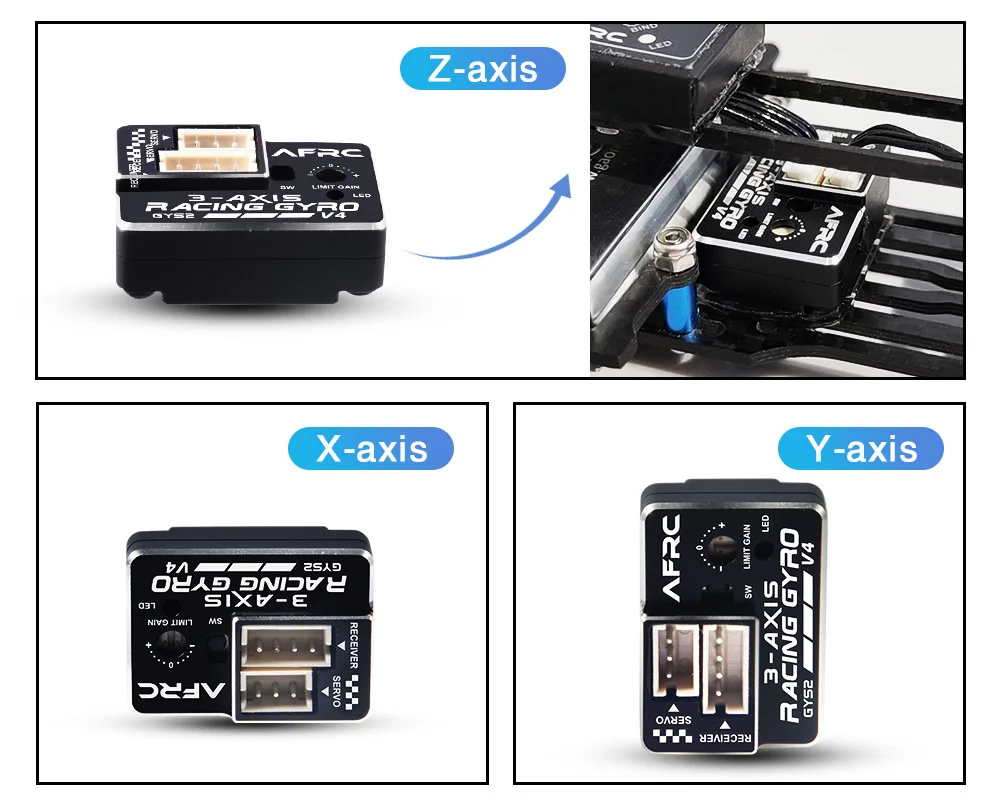 AFRC-GYS-2 V4 3-AXIS Racing Gyro Drift Car Stabilizer EPA AVCS For 1/28 1/24 1/10 RC Car