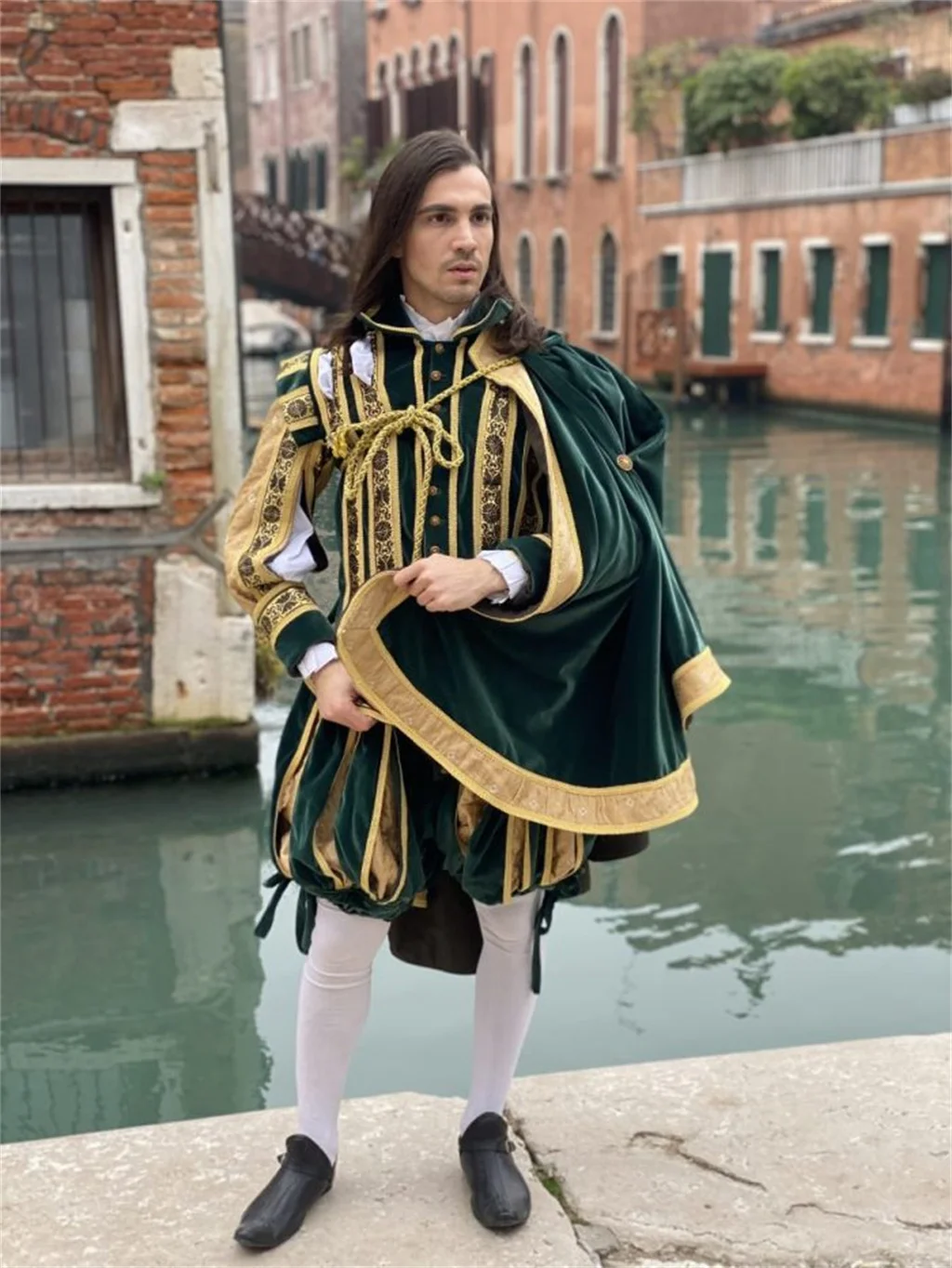 Tudor Elizabethan Adult Men's Green Outfits Costume Renaissance Tudor ...