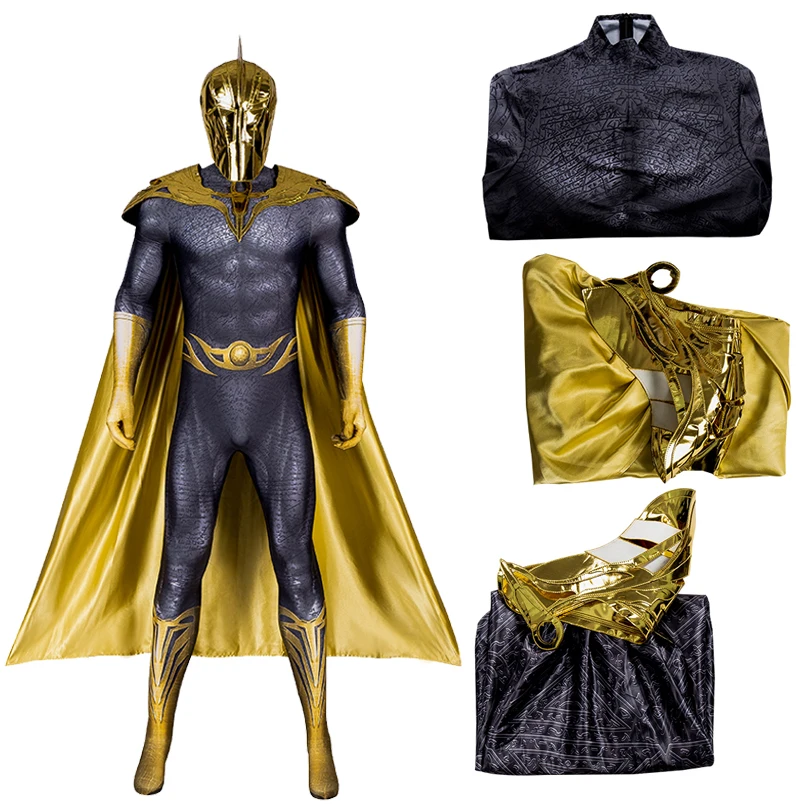 Halloween Doctor Fate Cosplay Costume Hero Jumpsuit With Helmet Cape ...