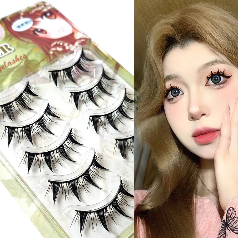 5-Pairs-Flase-Eyelashes-Long-Thick-Little-Devil-Cosplay-Cat-Eye-Eye ...