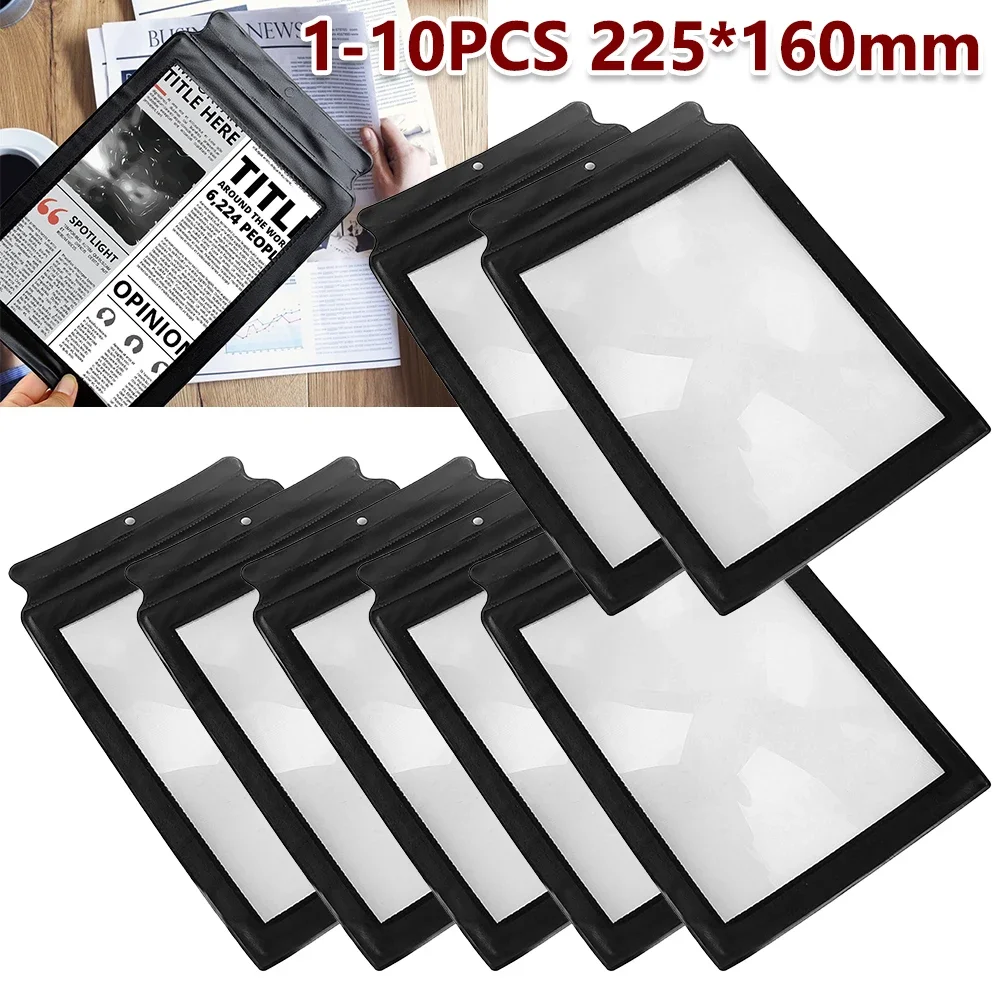 Handheld Page Magnifying Glass Portable 3X Bookmark Flat Magnifier A4 ...