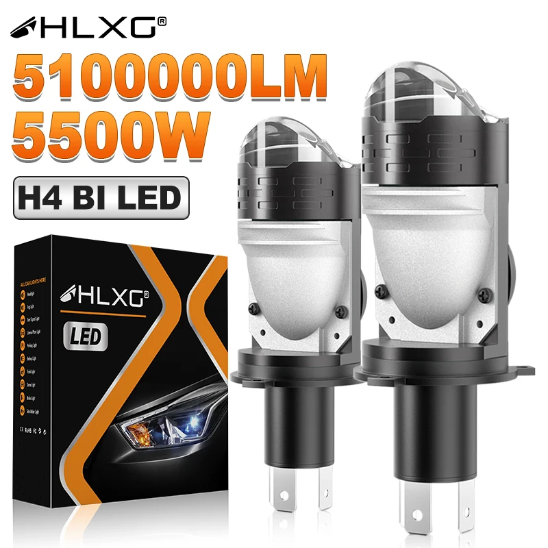 H4 Projector Lens LED Car Headlight Bulbs 5100000LM 5500W CANBUS Turbo ...