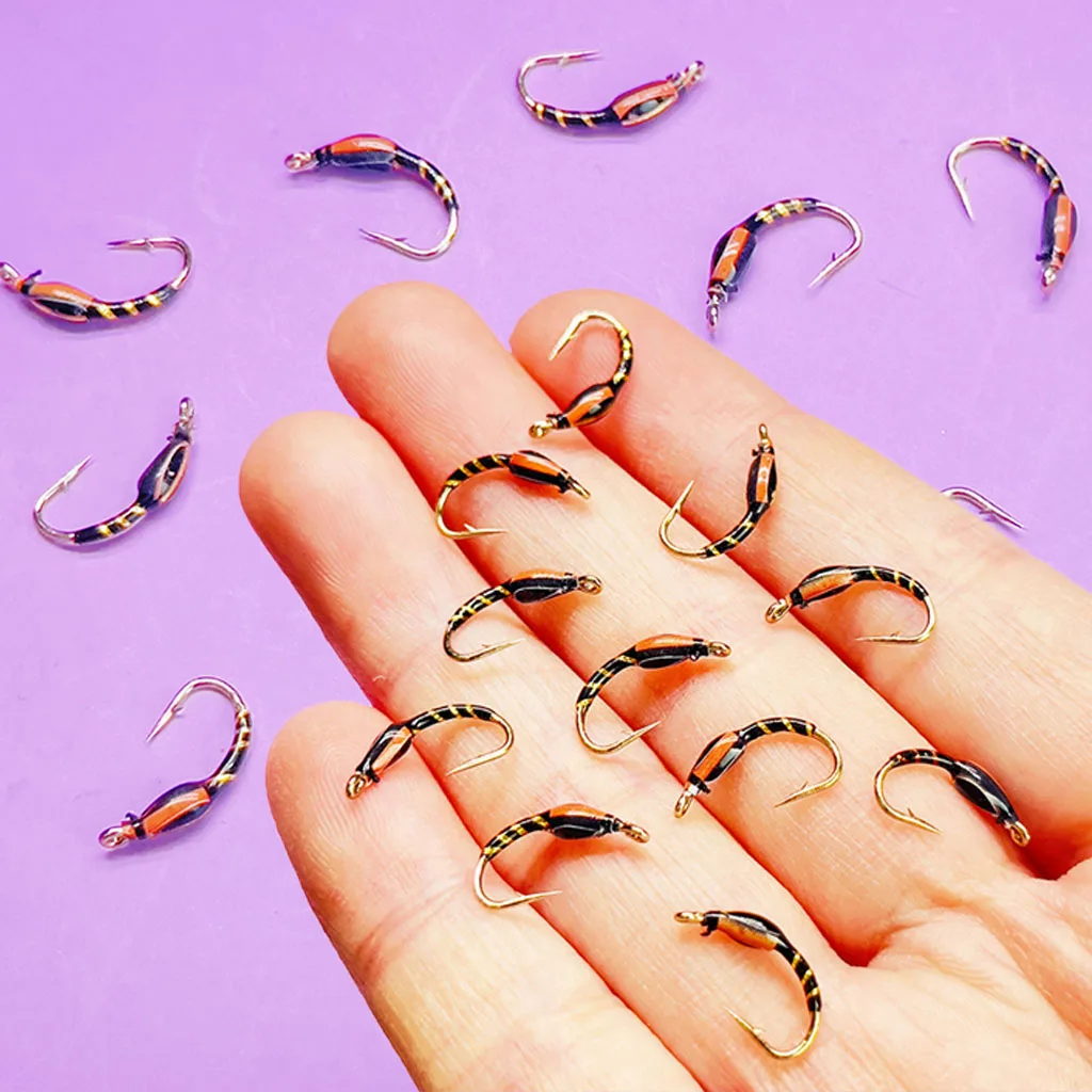 5/10Pcs Fishing Lure Assorted Epoxy Nymph Flies Midge Hegene Trout Fish ...