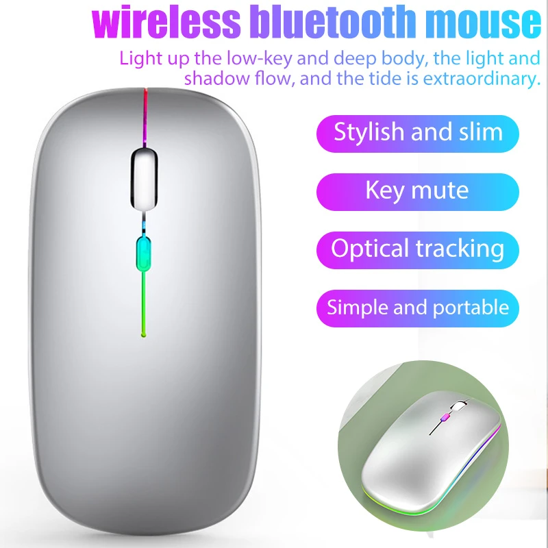 Wireless Mouse Bluetooth Rgb Rechargeable Mouses Wireless Computer ...