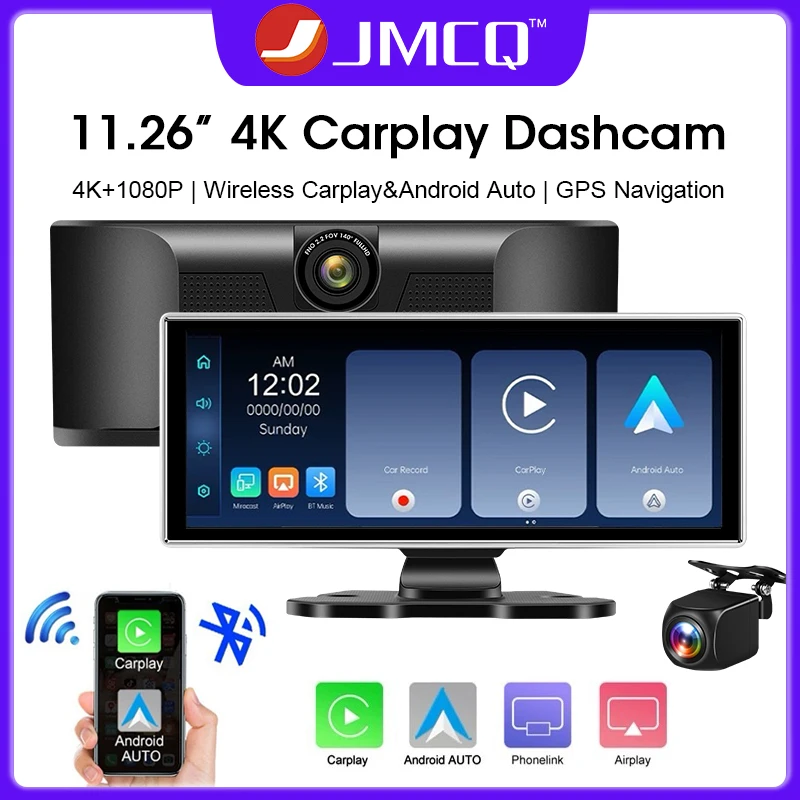 11-26-Inch-4K-Dash-Cam-Wireless-CarPlay-Android-Auto-Smart-Screen-Video ...