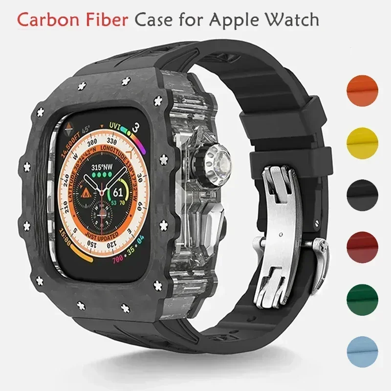 Luxury-Carbon-Fiber-Case-for-Apple-Watch-Ultra-2-Band-49mm-44-45mm ...
