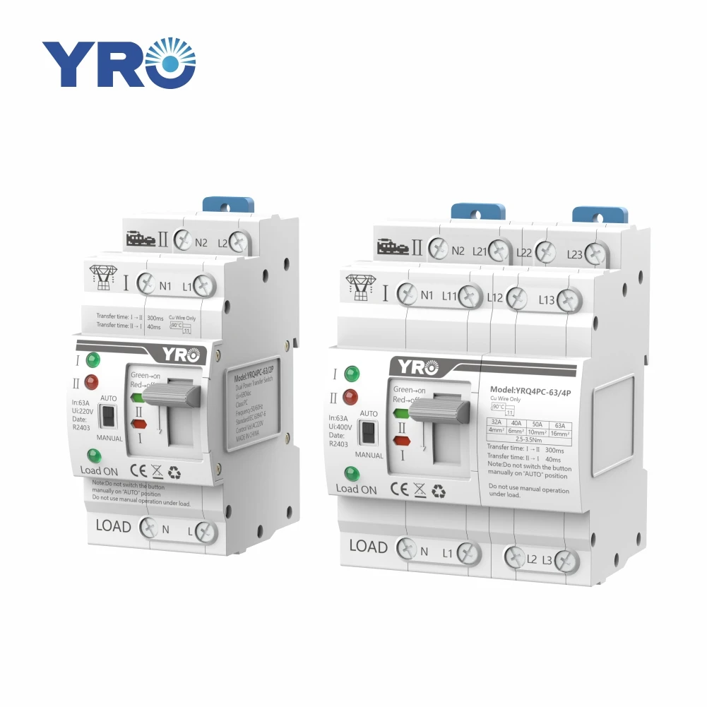 YRO-Din-Rail-2P-ATS-Dual-Power-Automatic-Transfer-Switch-Electrical ...