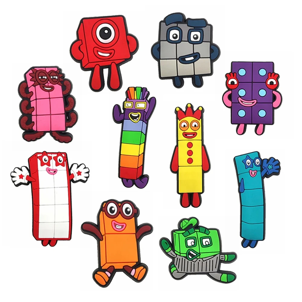 1-10pcs Cartoon Numbers Series Shoe Charms Shoes Accessories ...