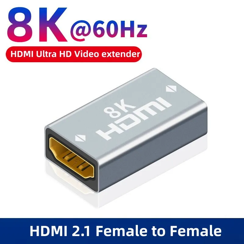 HDMI 2.1 Female to Female 8K Adapter Mini Display Port Gilded HDMI ...