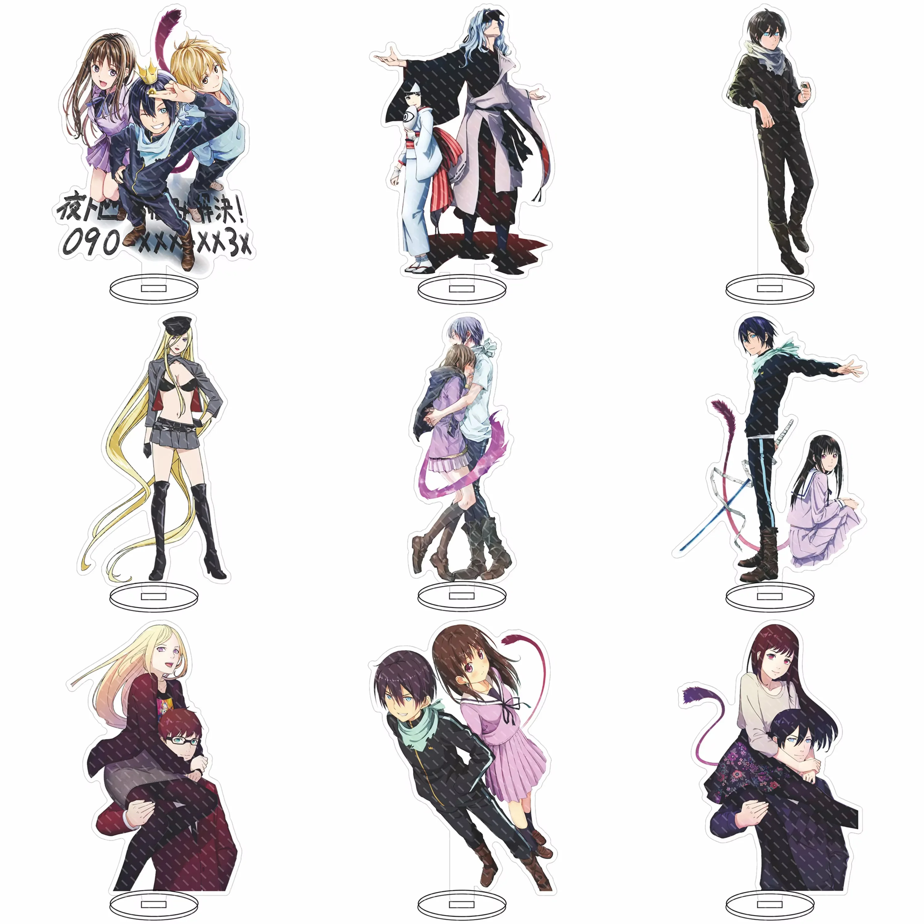 Anime Noragami Cartoon Figure Acrylic Stands YATO Yukine Iki Hiyori ...