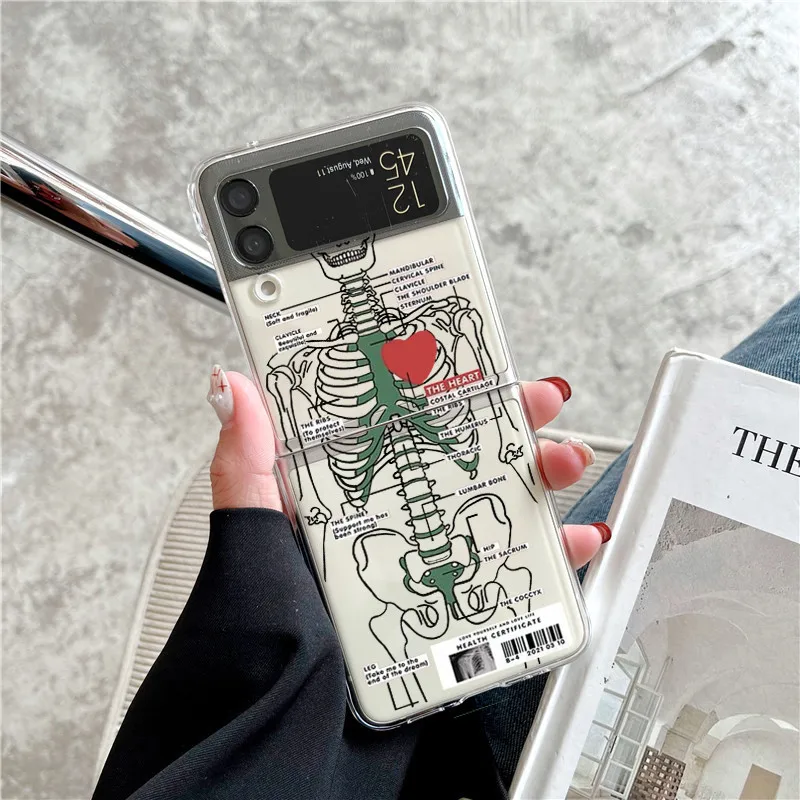 Red-Love-Skeleton-Diagram-Phone-Case-for-Samsung-Galaxy-Z-Flip-4-3-5 ...