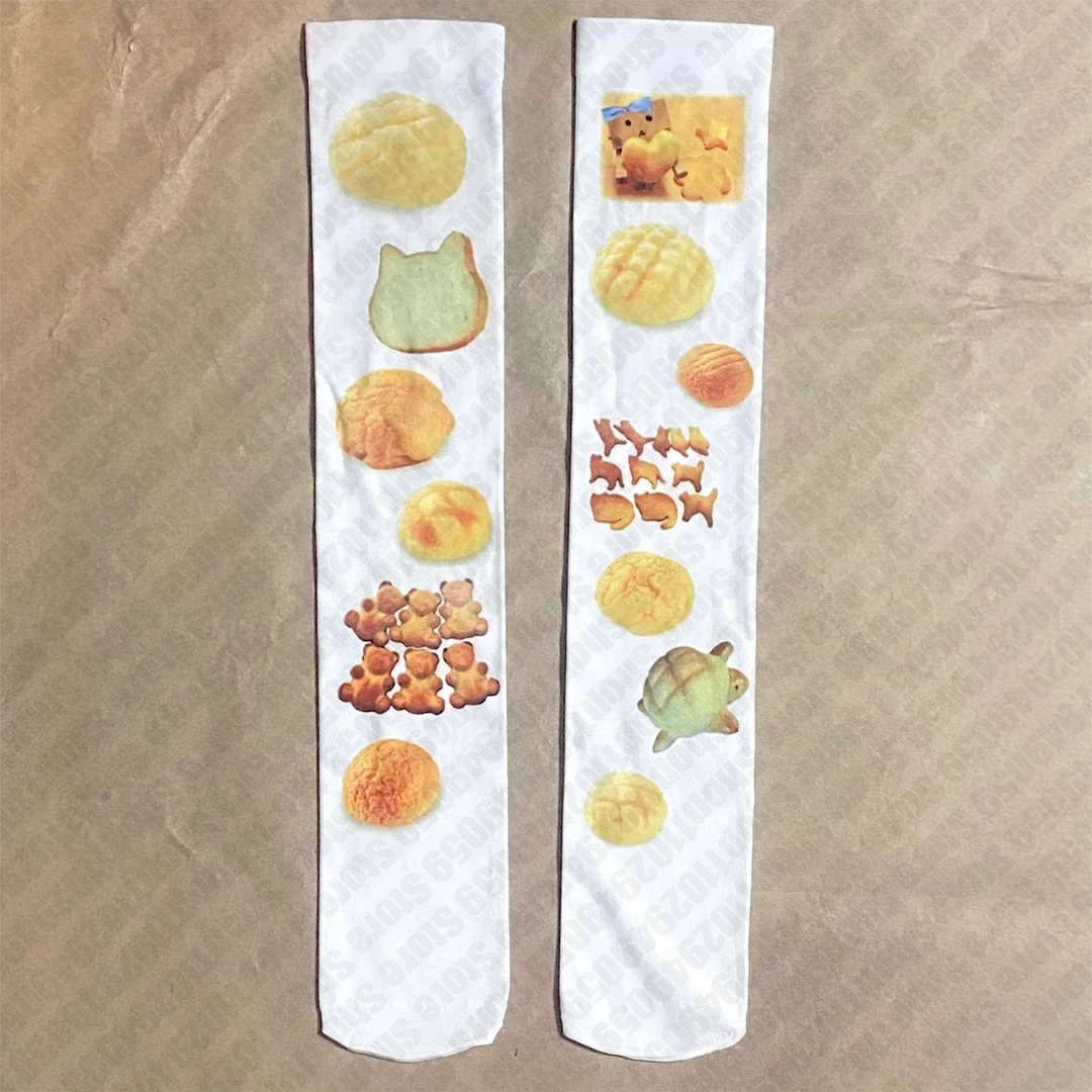2000s Y2K Style White Graffiti Letter Print Long Socks Harajuku Over ...