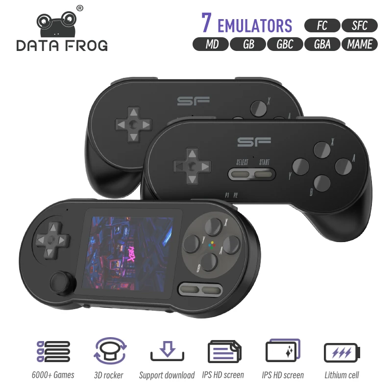 DATA-FROG-SF2000-Handheld-Game-Console-Built-in-6000-Games-Portable ...