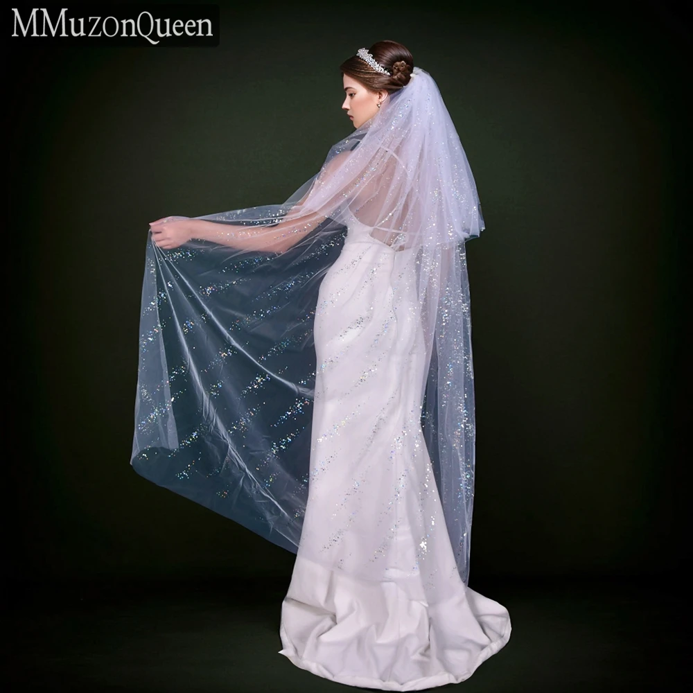 M01A-Glitter-Sequins-Wedding-Veil-Face-Covering-Shiny-Bridal-Sparkling ...