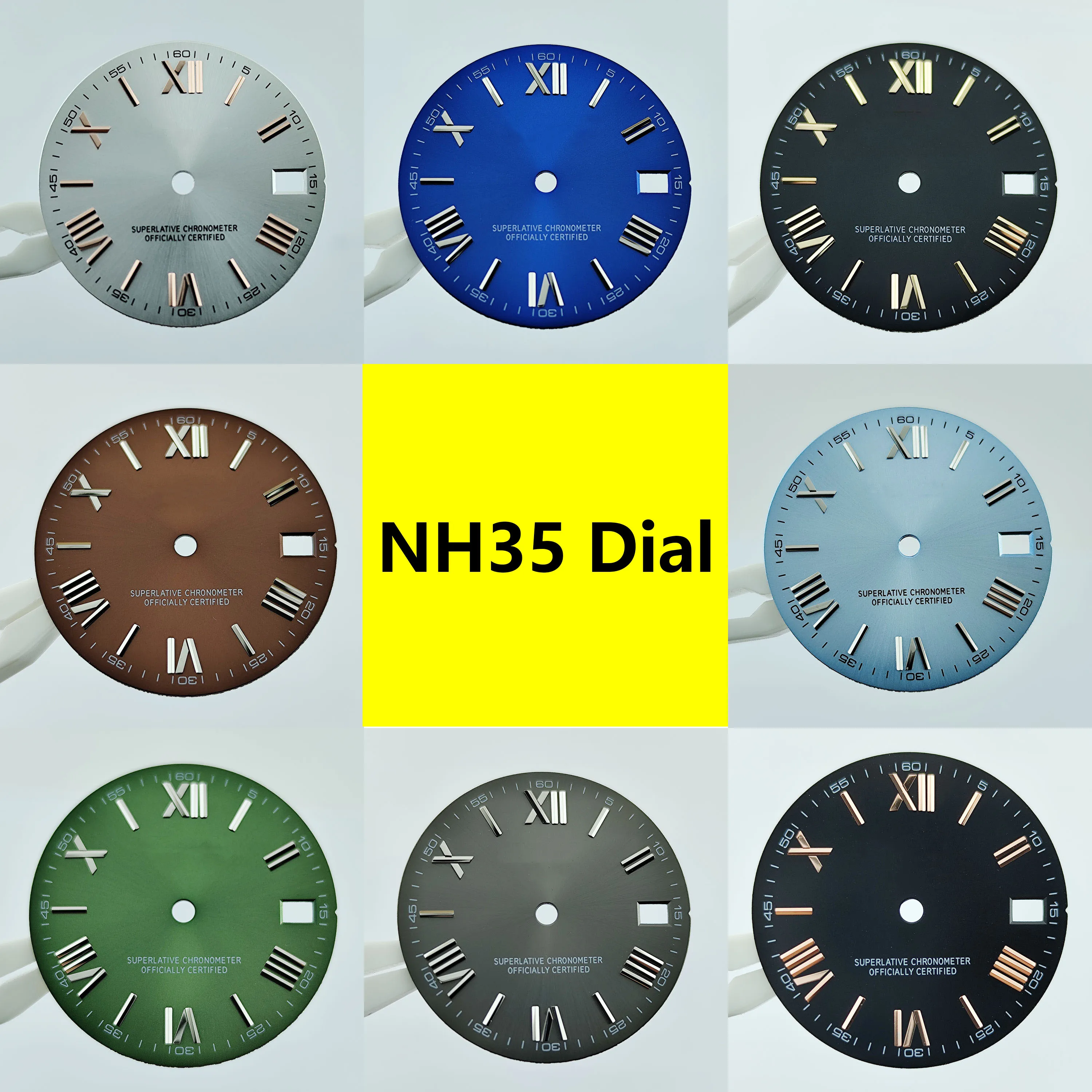 NH35-dial-Roman-numeral-Dial-Watch-dial-S-dial-Men-watch-Suitable-for ...