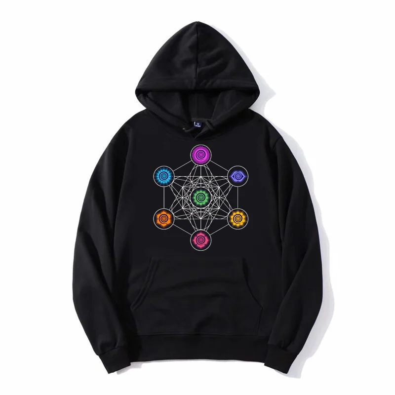 Hipster Metatrons Cube Chakras centros de energía cósmica Sudadera con ...