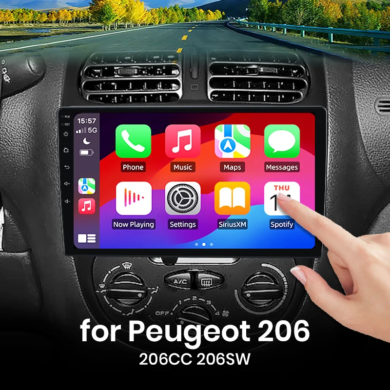 Pour Peugeot 206 206CC 206SW CarPlay sans fil pour Apple Android Auto ...