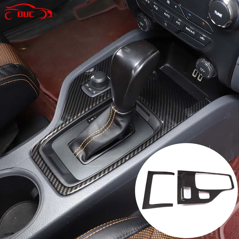 ABS Carbon Fiber Car Interior Center Console Gear Shift Panel Cover ...