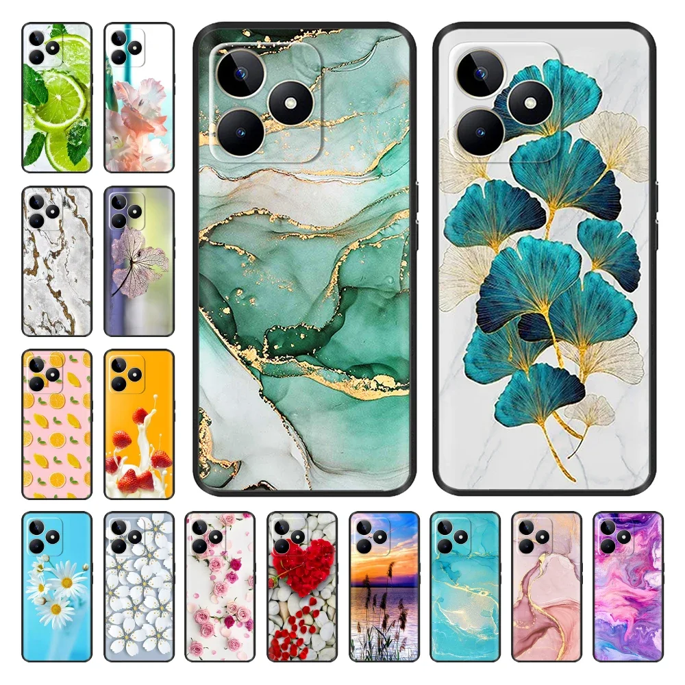 Dla Realme Note 50 Etui Czarny Silikonowy Luksusowy Śliczny Miękki TPU ...