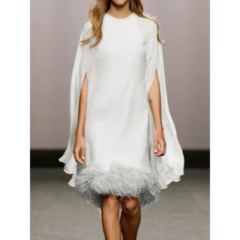 Womens-Sexy-Feather-Stitching-Loose-Dress-2023-Summer-Autumn-Dress ...