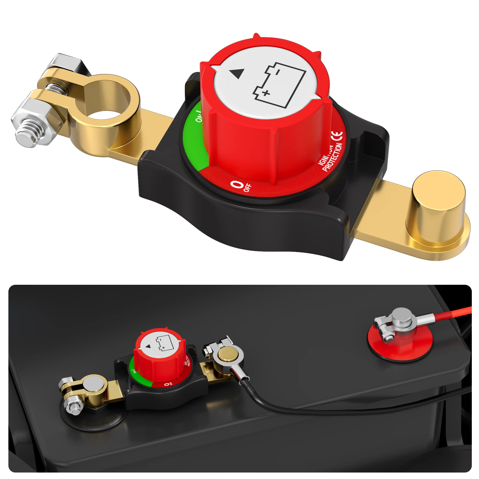 Battery Disconnect Switch 275A Top Post Car Battery Cut Off Switch 12 ...