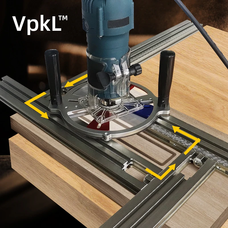 50-500MM-Aluminum-Alloy-Backer-Woodworking-Trimmer-Milling-Groove-Flip ...