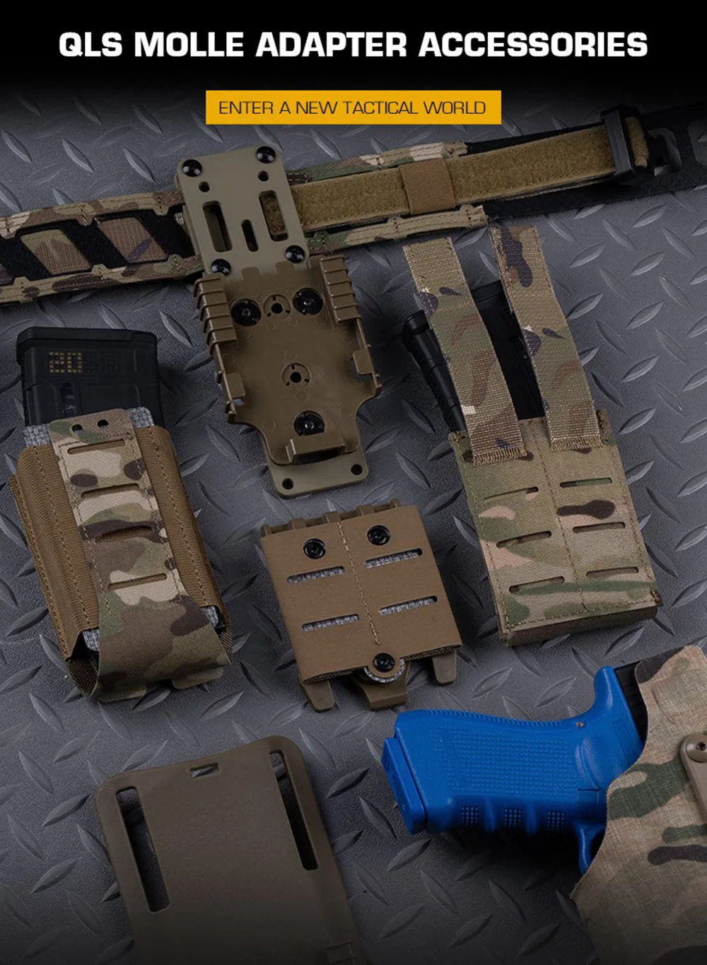 Тактический адаптер Qls Molle черный кор дура Aliexpress