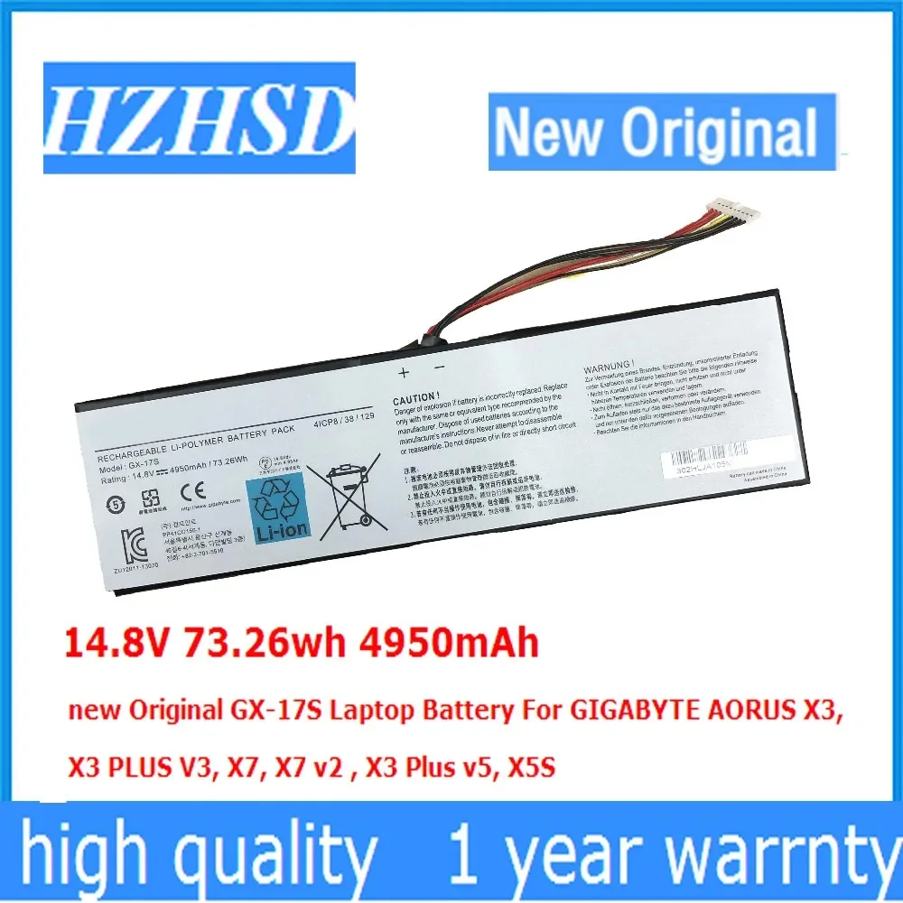 14.8V 73.26wh 4950mAh GX-17S new Original GX-17S Laptop Battery For ...