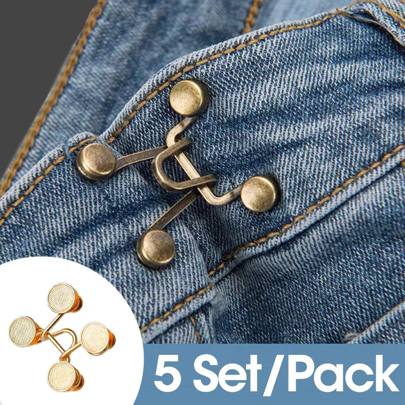 1-5Set-Adjustable-Jean-Button-Pins-Detachable-Metal-Pants-Snap-Fastener ...