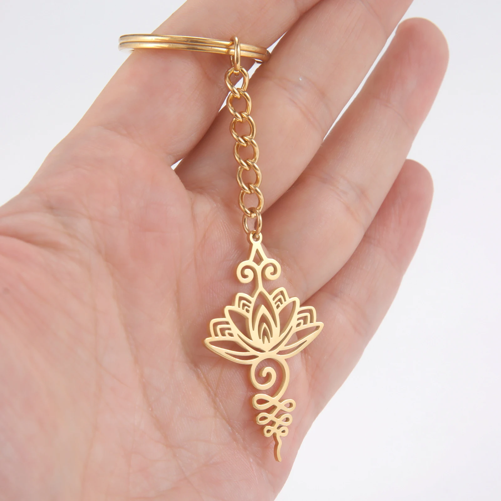 JDZQJ-Lotus-Unalome-Pendant-Keychain-for-Women-Stainless-Steel-Plating ...