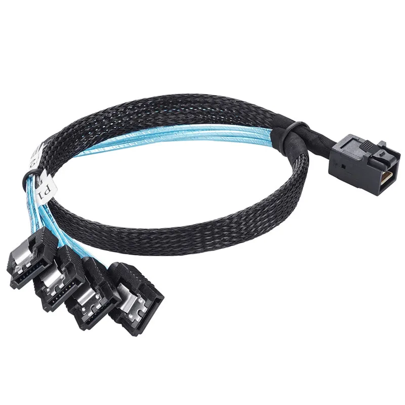 HD Mini SAS 12G SFF-8643 To 4 SATA Cable Adapter Internal Motherboard ...