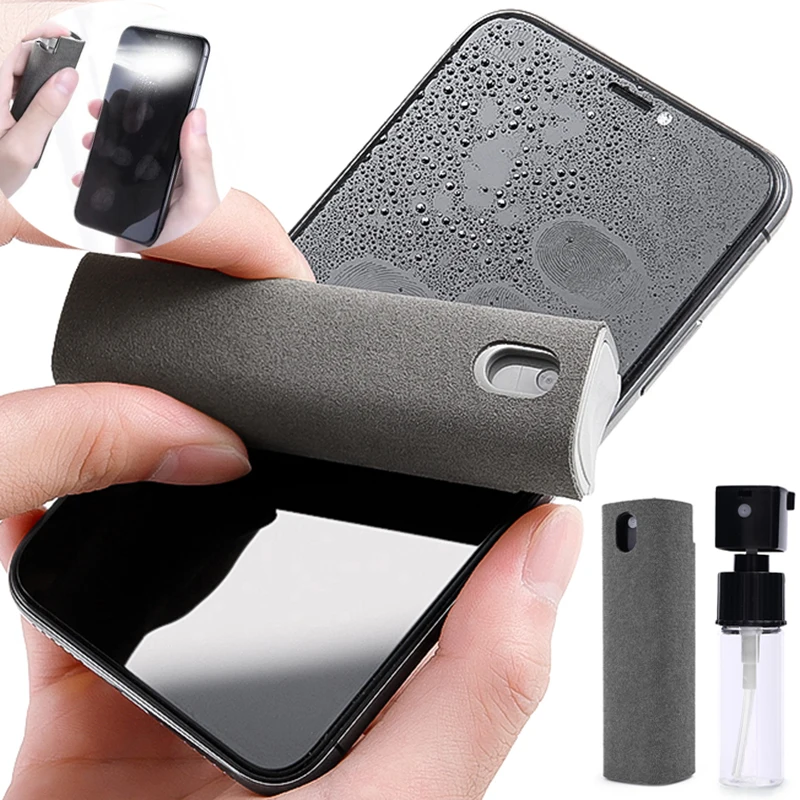 2in1 Phone Screen Cleaner Spray Bottle Microfiber Cloth Set Ipad ...