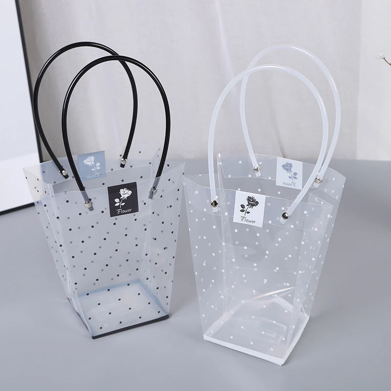 Flower-Packing-Box-Transparent-PVC-Wedding-Gift-Bags-With-Handles ...